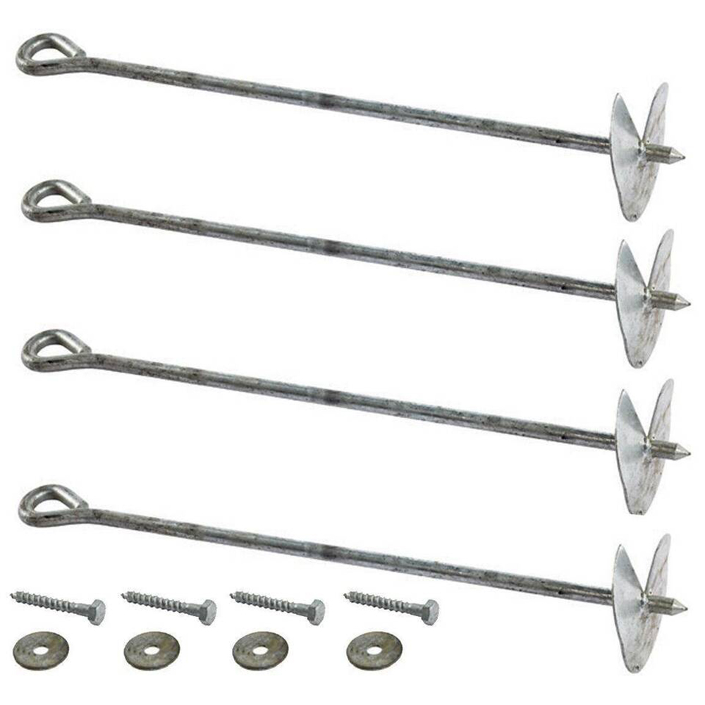 4x4 Ground Screw Anchors KBT Ground Anchor Screw Galvanised 4 Pack